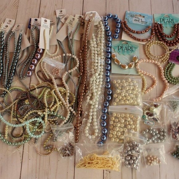 Office | Pearl Beads For Jewelry Making Craft Supplies Huge Lot | Poshmark